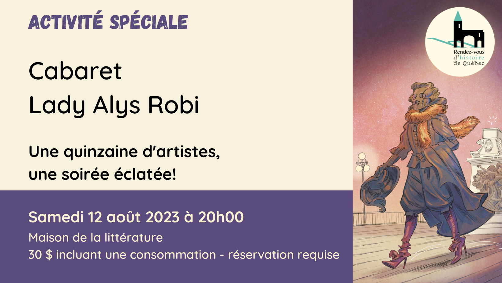 Cabaret Lady Alys Robi | Rendez-vous d'histoire de Québec